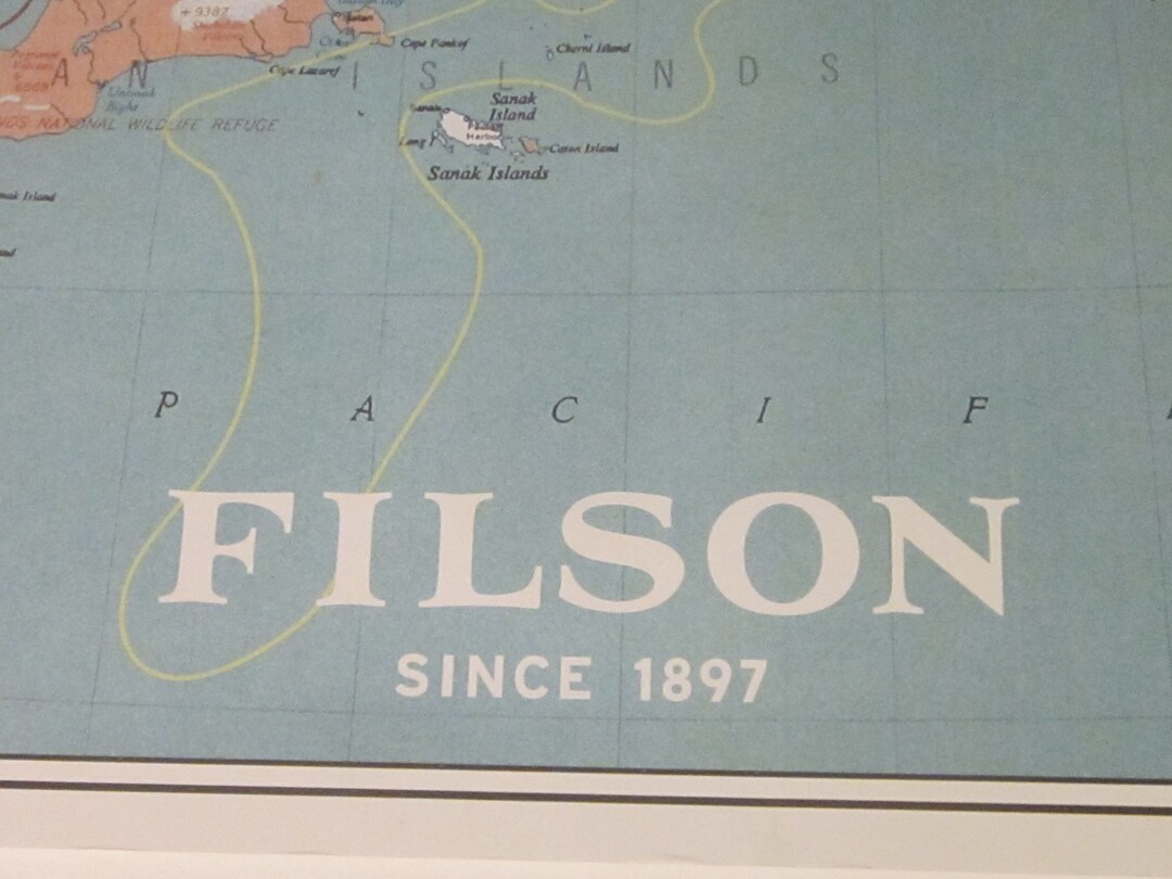 Vintage Alaska Map Including Bering Sea, Aleutian and Kodiak Islands According to Filson, Est ...