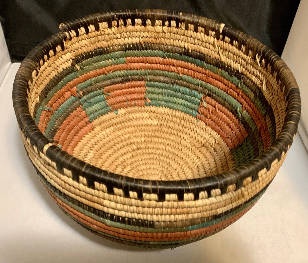 Very Fine Vintage Hausa Tribe Nigeria Africa, Hand Woven Basket 9 1/4 ...