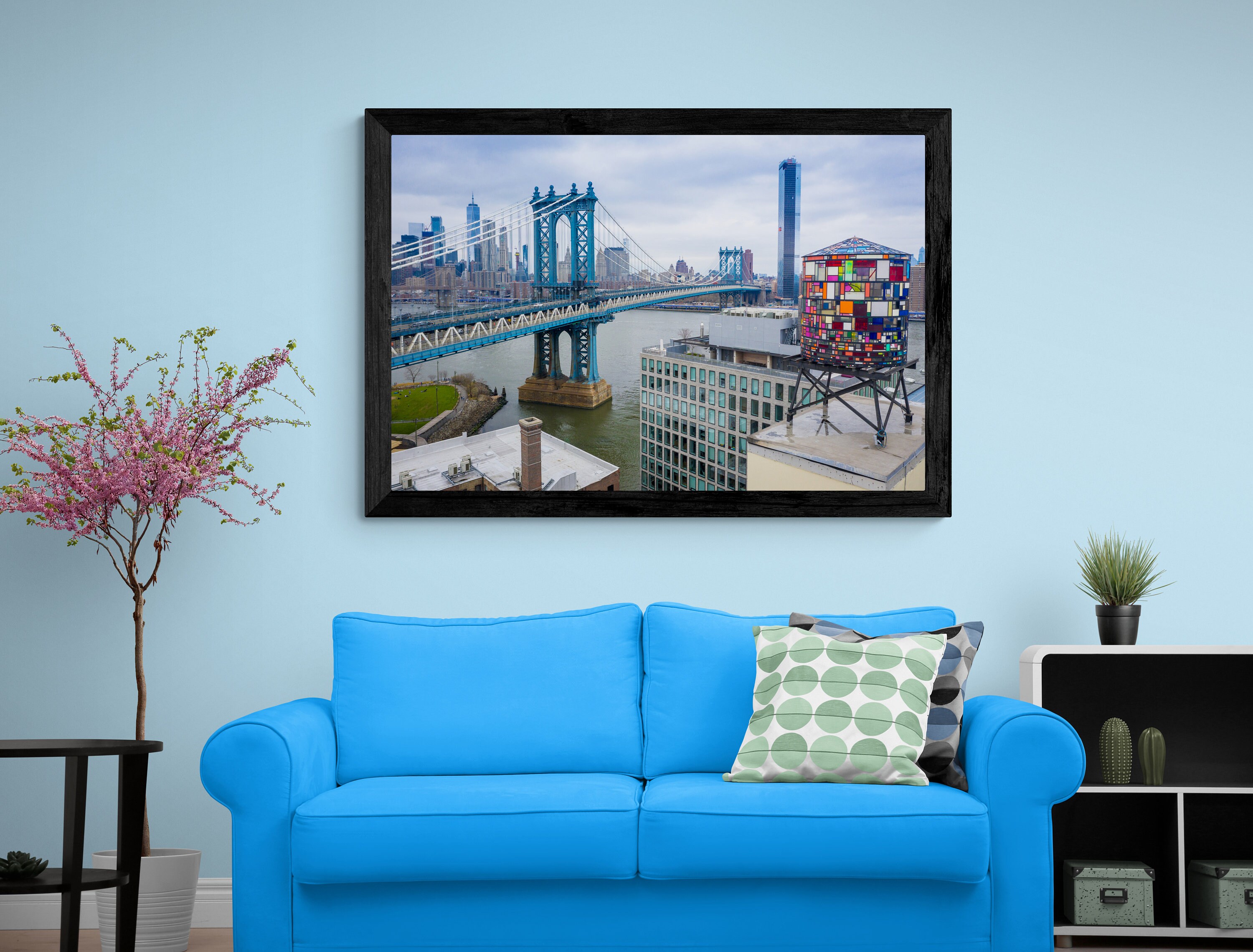 Glass Water Tower, New York Art, Manhattan Bridge, Color Photography ...