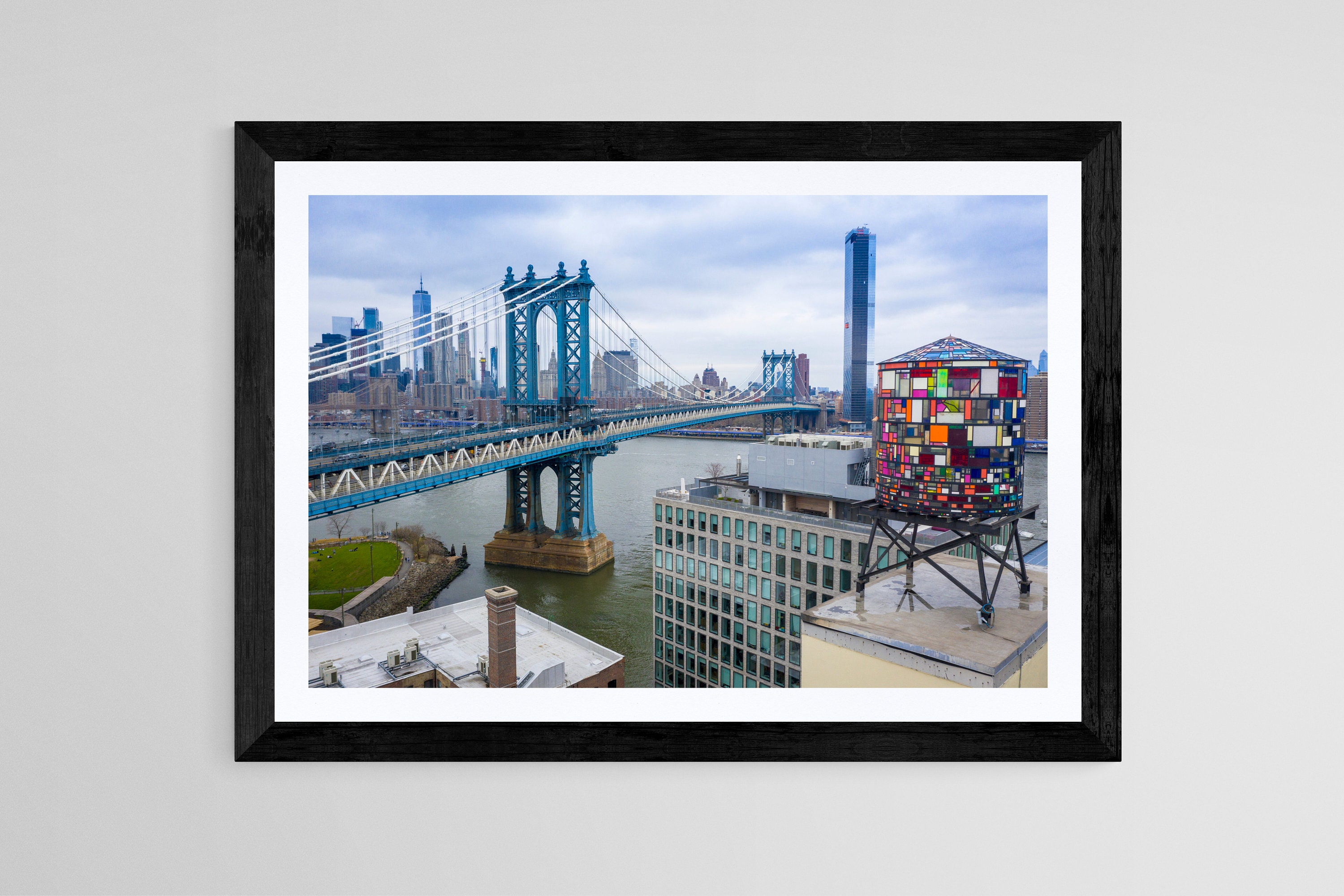 Glass Water Tower, New York Art, Manhattan Bridge, Color Photography ...