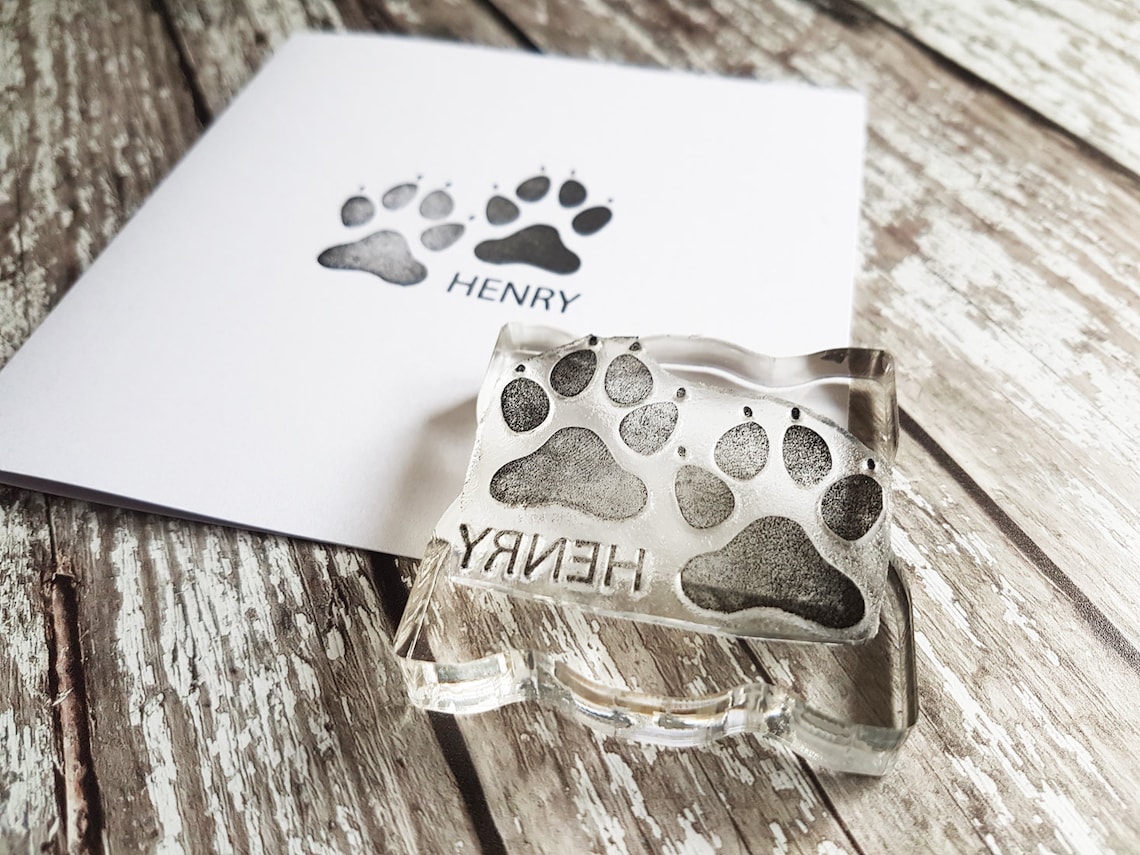Custom Dog Paw Rubber Stamp Custom Stamps Ideal Dog Lover - Etsy