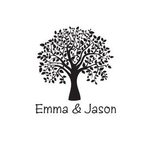 Custom Wedding Stamp / Tree Wedding Stationery / Name Stamp / Rubber ...