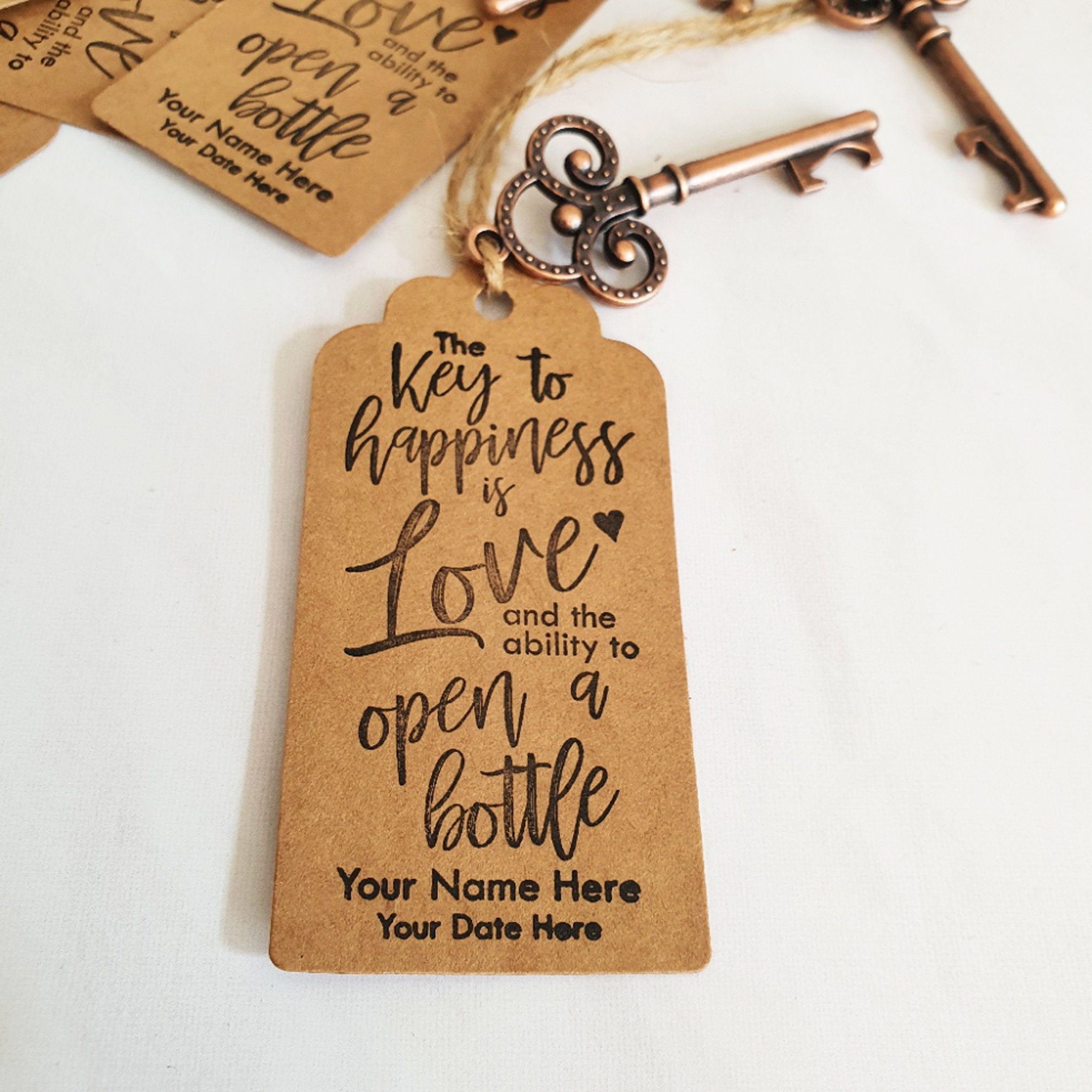 Ready Made Wedding Favours / the Key to Happiness is Love and - Etsy