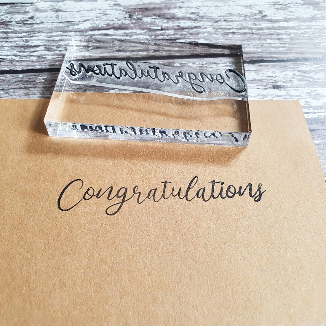 Congratulations Stamp, Card Stamp, Gift Tags, Gift Wrap L ...
