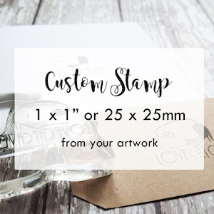 Custom Stamp, Custom Logo Stamp, Custom Rubber Branding Stamp 1x1 Inch ...
