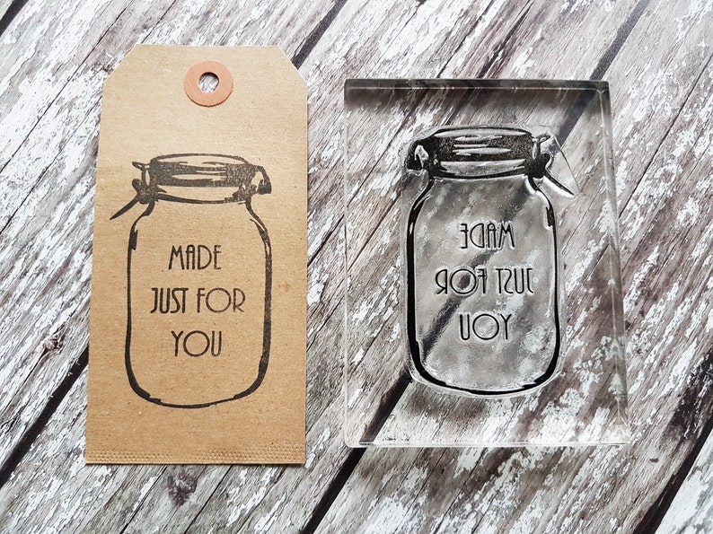 Mason Jar Made Just for You, Rubberstamp, Custom Stamps - Etsy