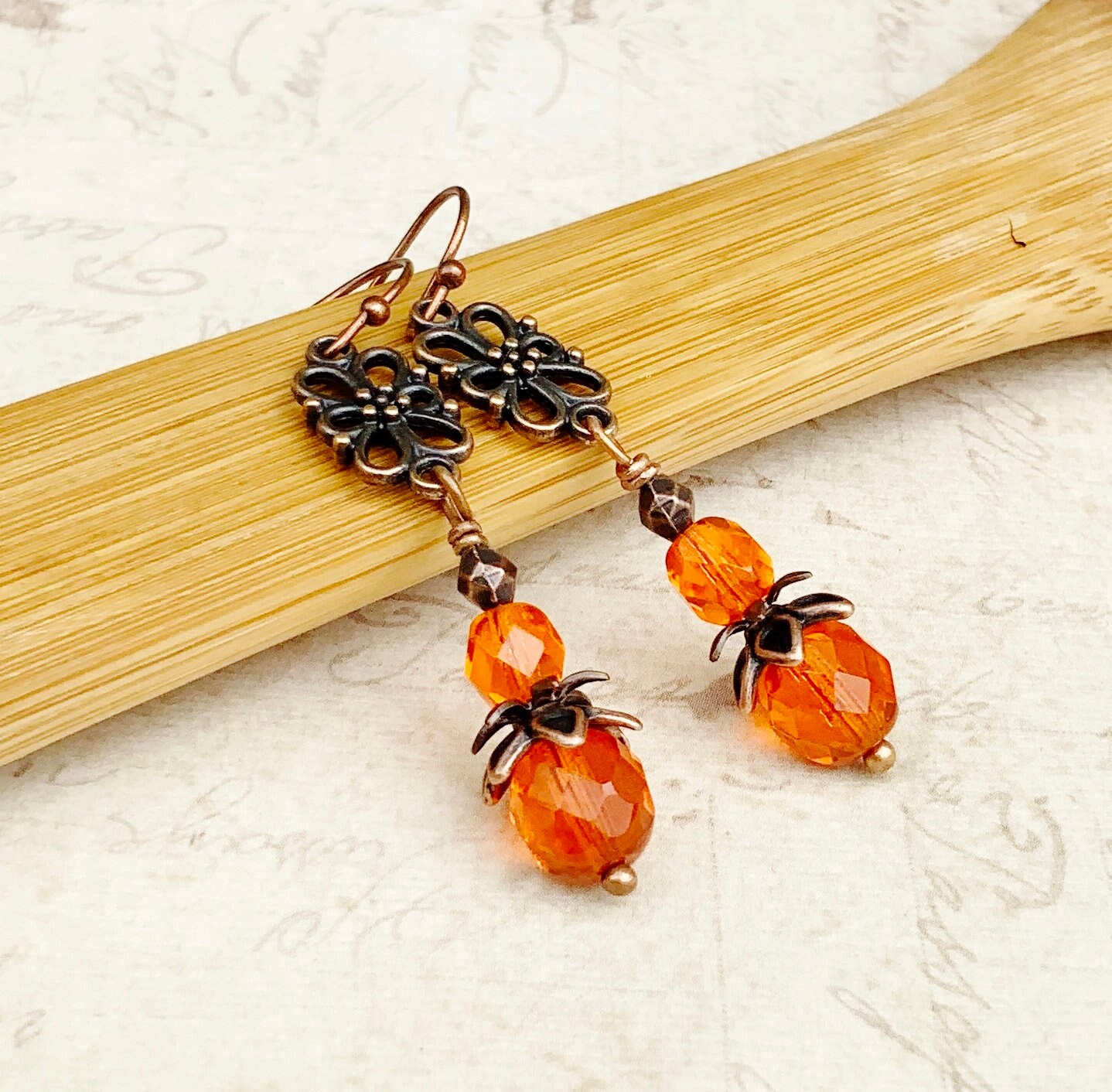 Orange Earrings Bright Orange Earrings Orange Dangle | Etsy
