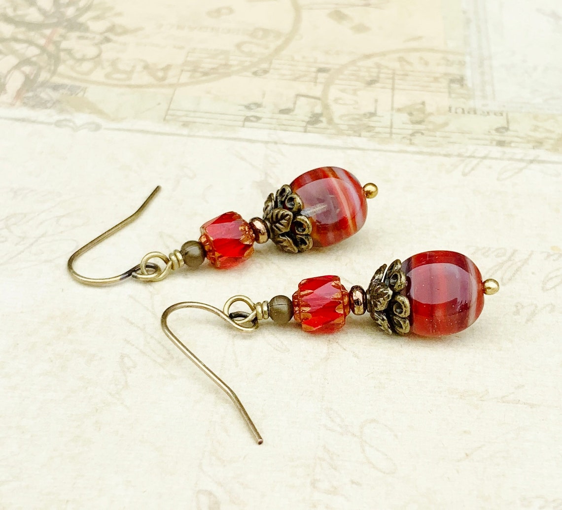 Red Earrings Ruby Earrings Ruby Red Earrings Red Gold - Etsy Denmark
