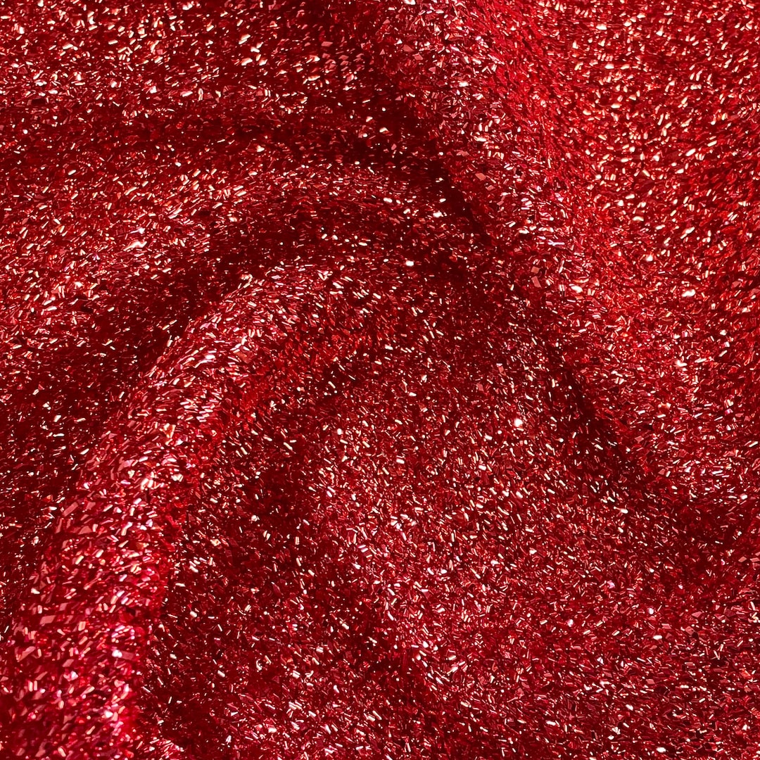 Christmas Carnival Tinsel Fabric RED Costume Shimmer Craft Fabric ...