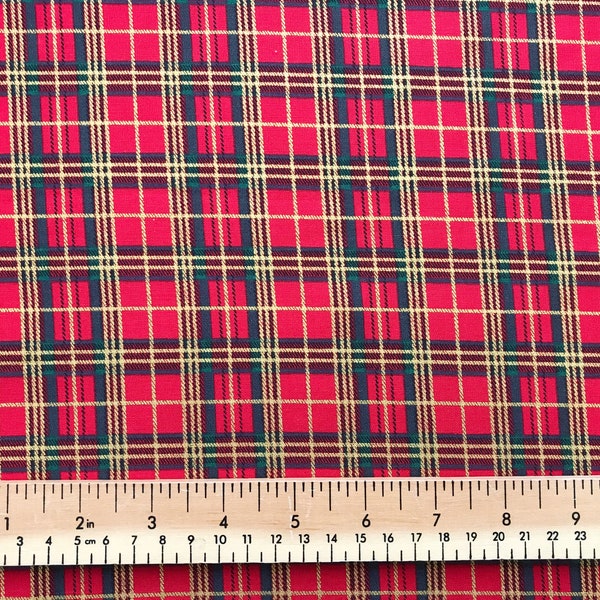 Christmas Red Tartan Fabric - Etsy