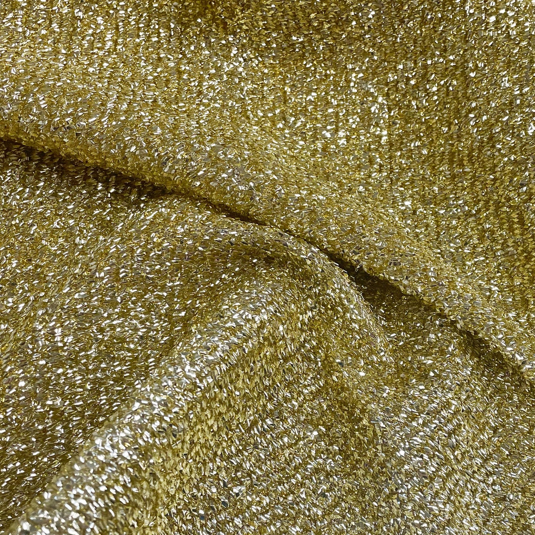 Christmas Carnival Tinsel Fabric GOLD Costume Shimmer Craft Fabric ...