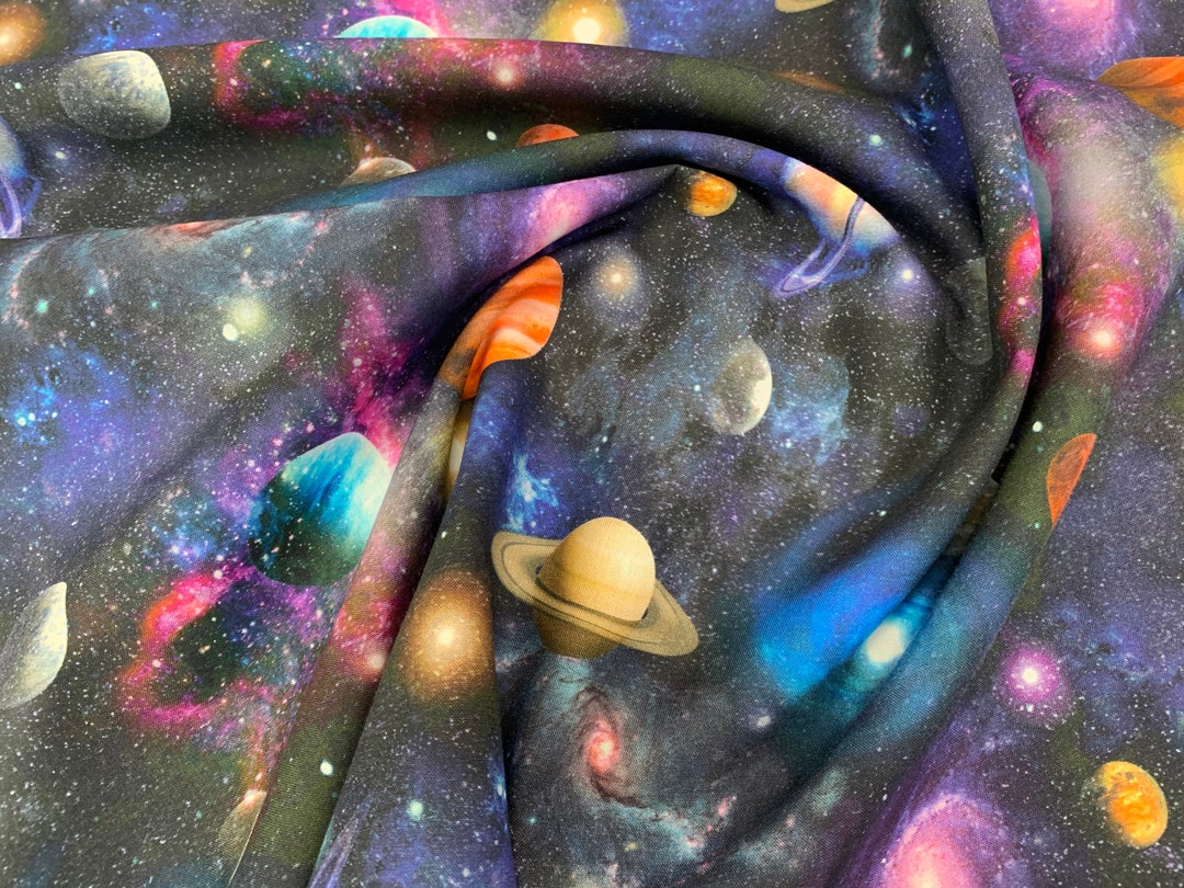 Multicoloured Universe Fabric Digital Print 100% Cotton - Etsy
