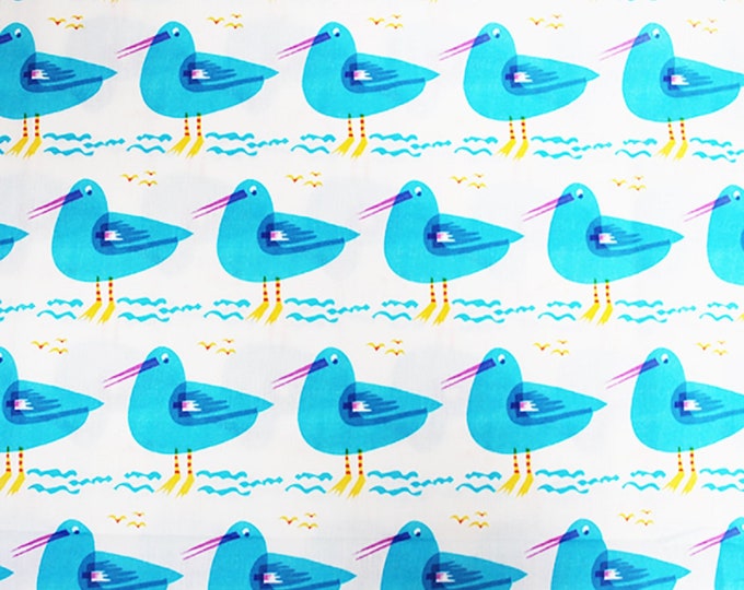 Seagull Fabric Seagulls by Taraput Seagull Beach Birds Blue White ...