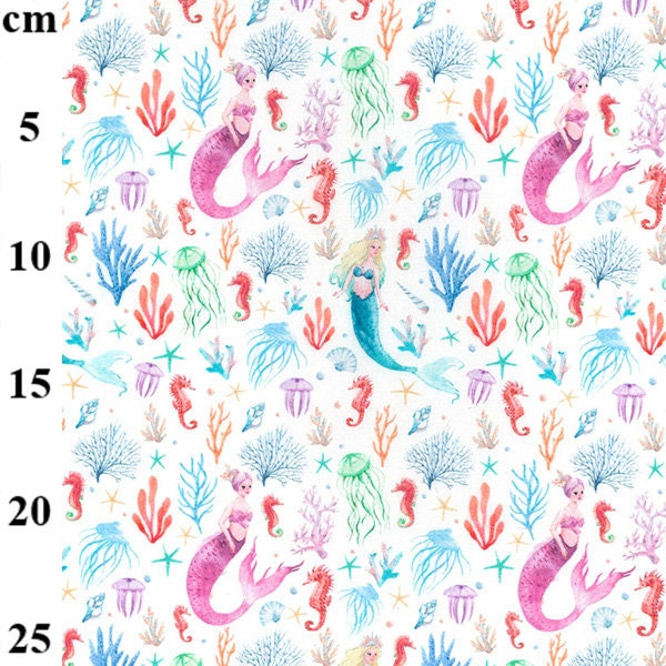 Mermaid Cotton Fabric - Etsy UK