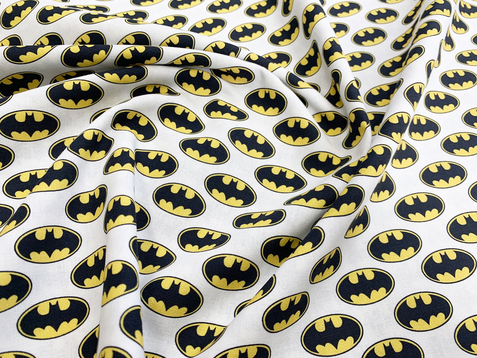 Cotton Fabric Batman Logo Superheros Licensed Childrens | Etsy