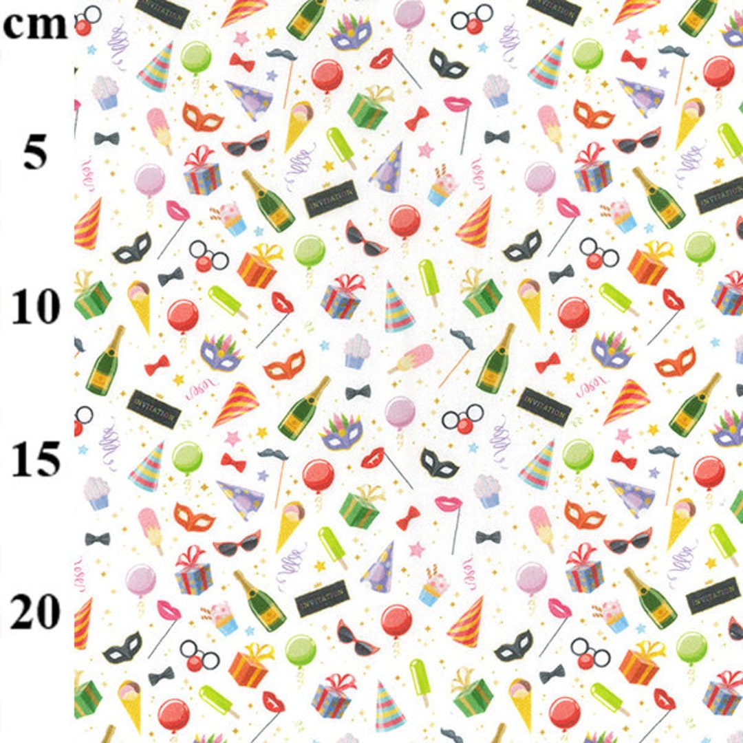 100% Cotton Party Celebration Fabric Multi Coloured Hats - Etsy UK