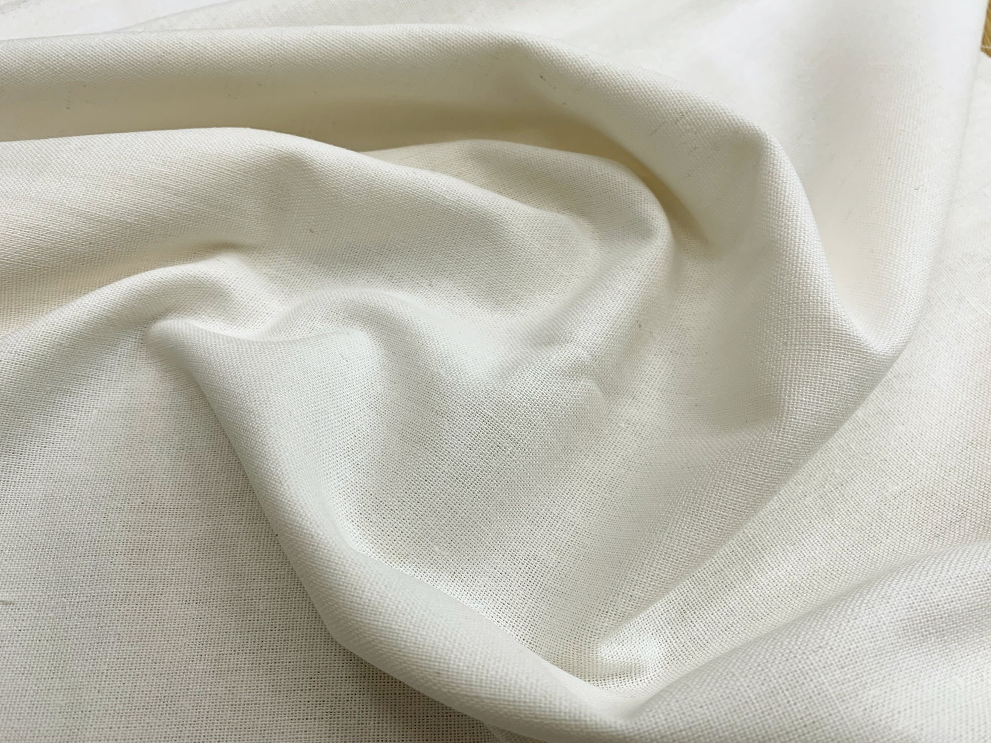 Tela de mezcla de lino Crema marfil Material de tela | Etsy