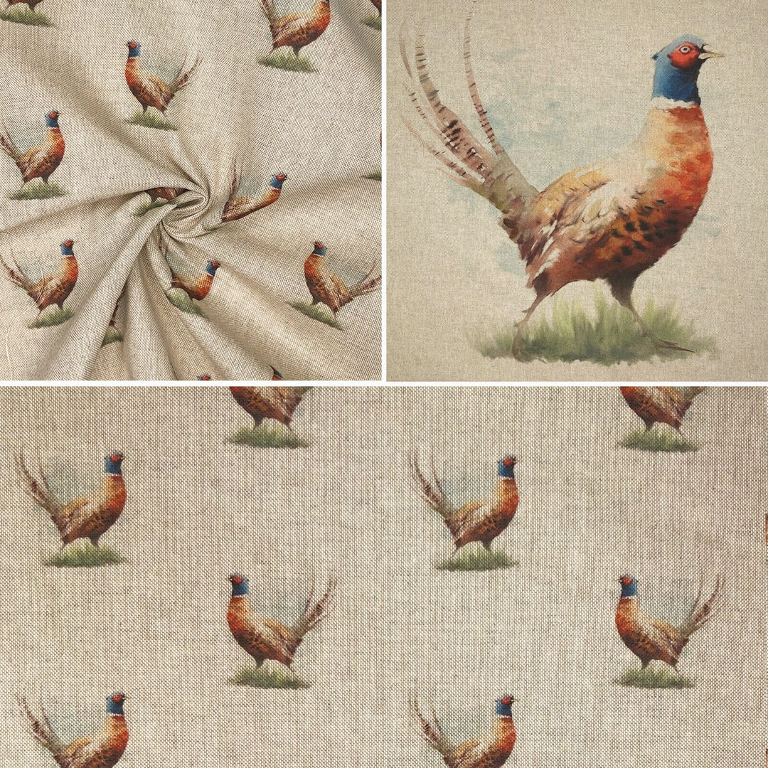 Pheasant Fabric Linen Look Cotton Rich Cushion Panels Matching Fabrics ...