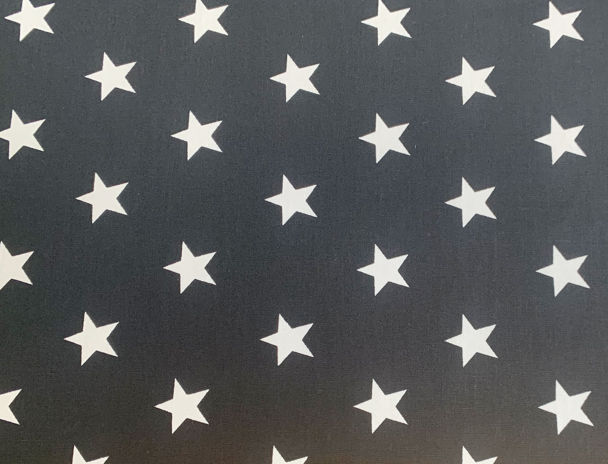 Cotton Fabric White Star on Black Craft Fabric Material | Etsy