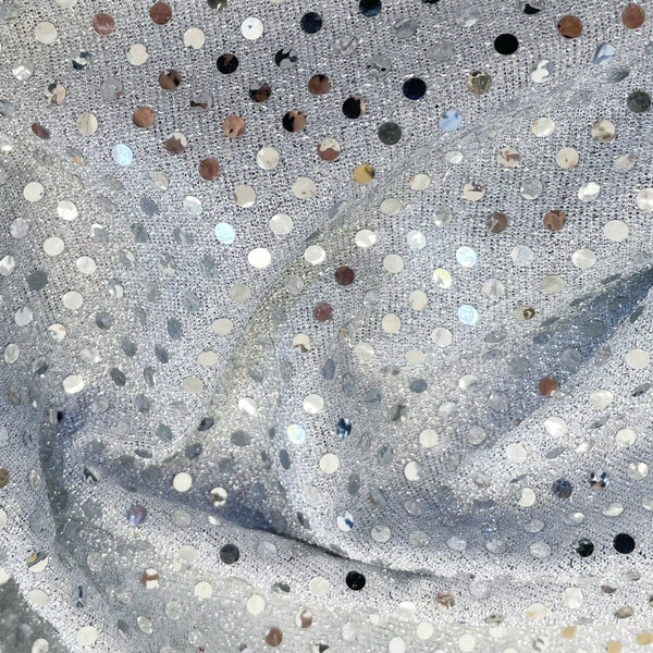 Silver Sequin Fabric - Etsy