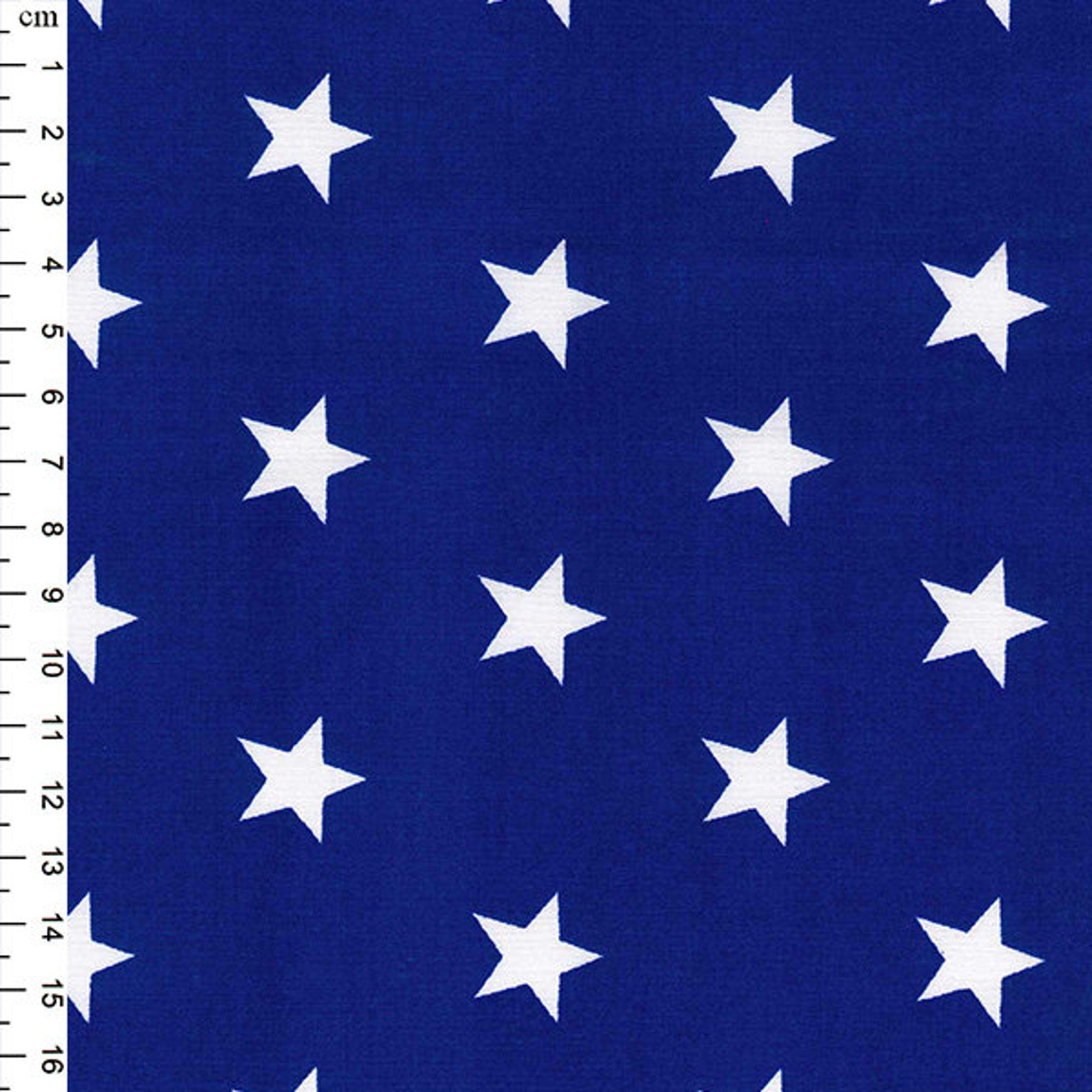 Cotton Fabric White Star on Royal Blue Craft Fabric - Etsy