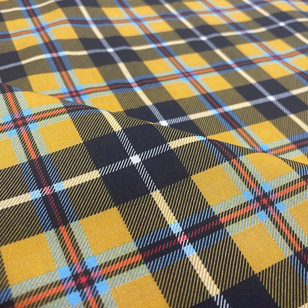 Yellow Plaid Fabric - Etsy
