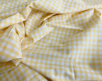 Yellow Check Fabric | Etsy