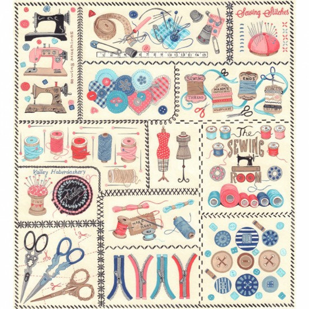 Nutex Fabric Sew Vintage Sewing Panel Patchwork Quilting Dressmaking ...