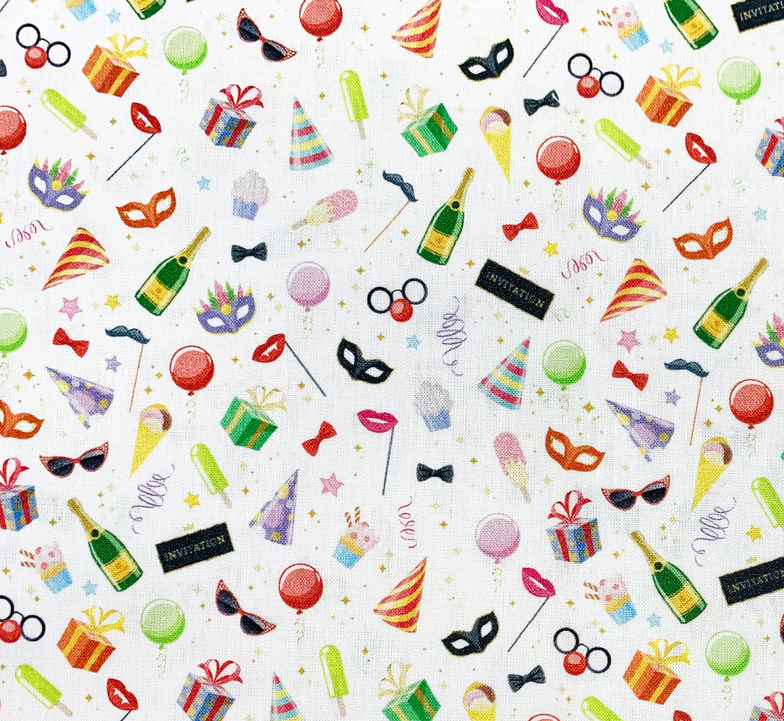 100% Cotton Party Celebration Fabric Multi coloured Hats | Etsy