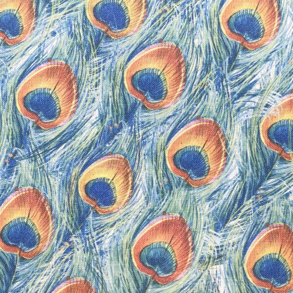 Peacock Fabric - Etsy UK
