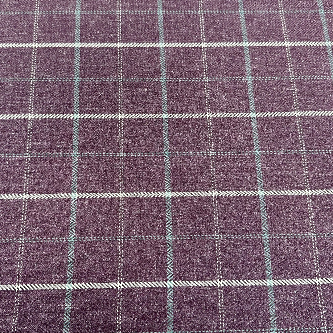 Upholstery Fabric 'isla' Purple Plum Tartan Check Curtain Cushion ...