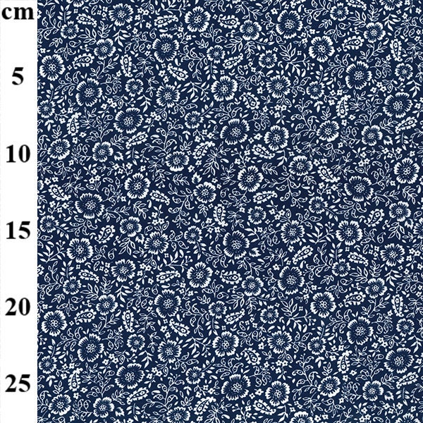 Navy Floral Fabric - Etsy