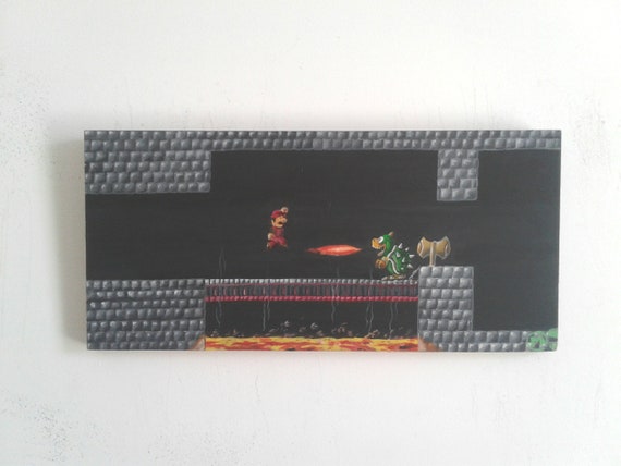 Super Mario Bowser Level 9 X 19 Acrylic on Wood - Etsy