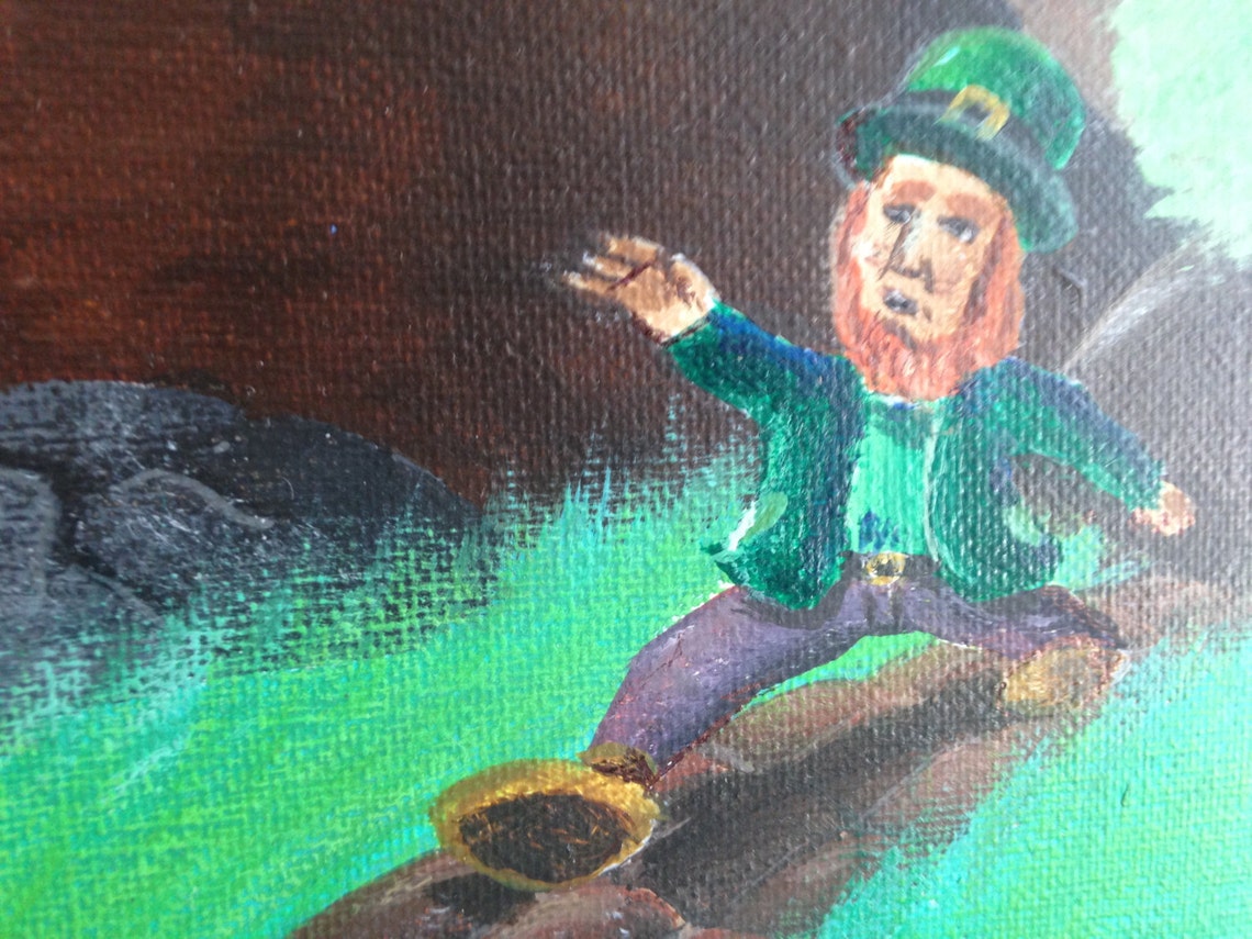 Leprechaun Chasing Gold, 16 X 20, Canvas, 2016 - Etsy Canada