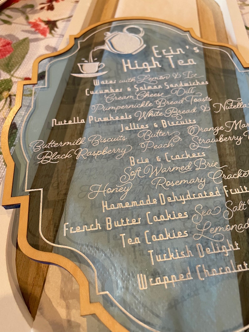 Tea Time Menu Stand Digital File | High Tea Selection Sign SVG for ...