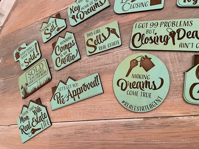 Realtor Real Estate Gift Magnet Sign Plaques Card Key Ring Decor Gift ...