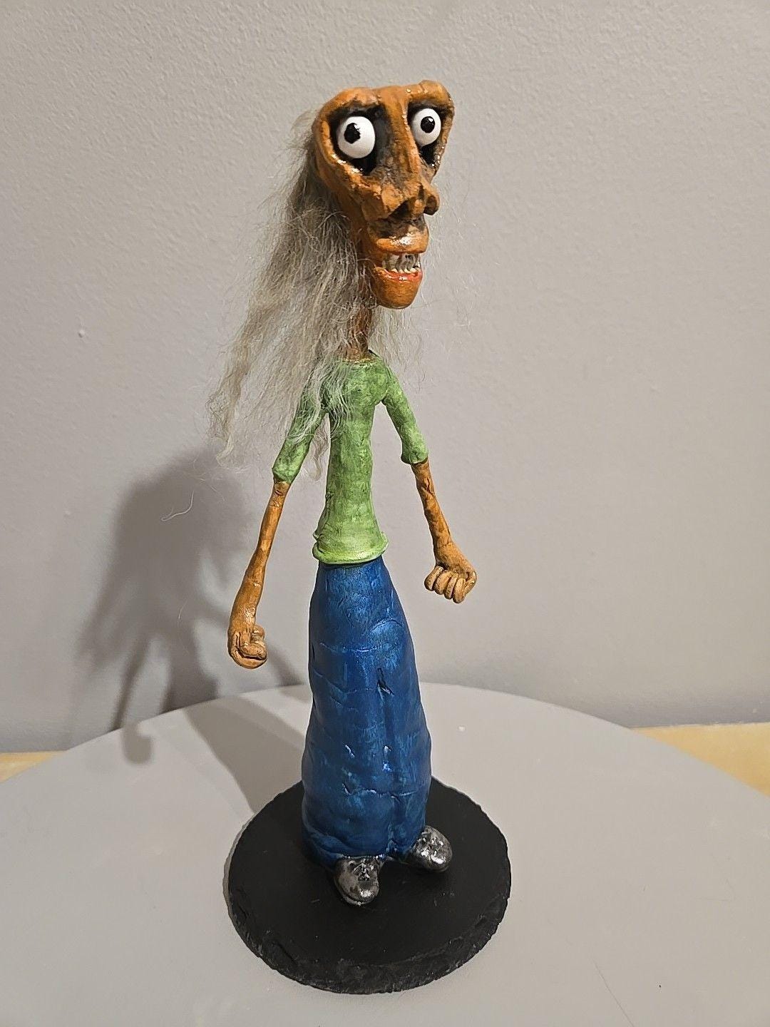 OOAK Art Clay Sculpture Scary Mental "bring It On" Edge of Insanity ...