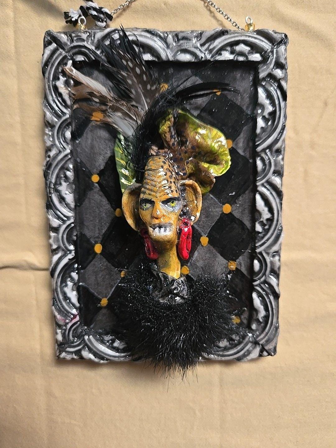 OOAK HM Creepy Oddity Dark Art Sculpt Evil Scary Tribal Alien Creature ...