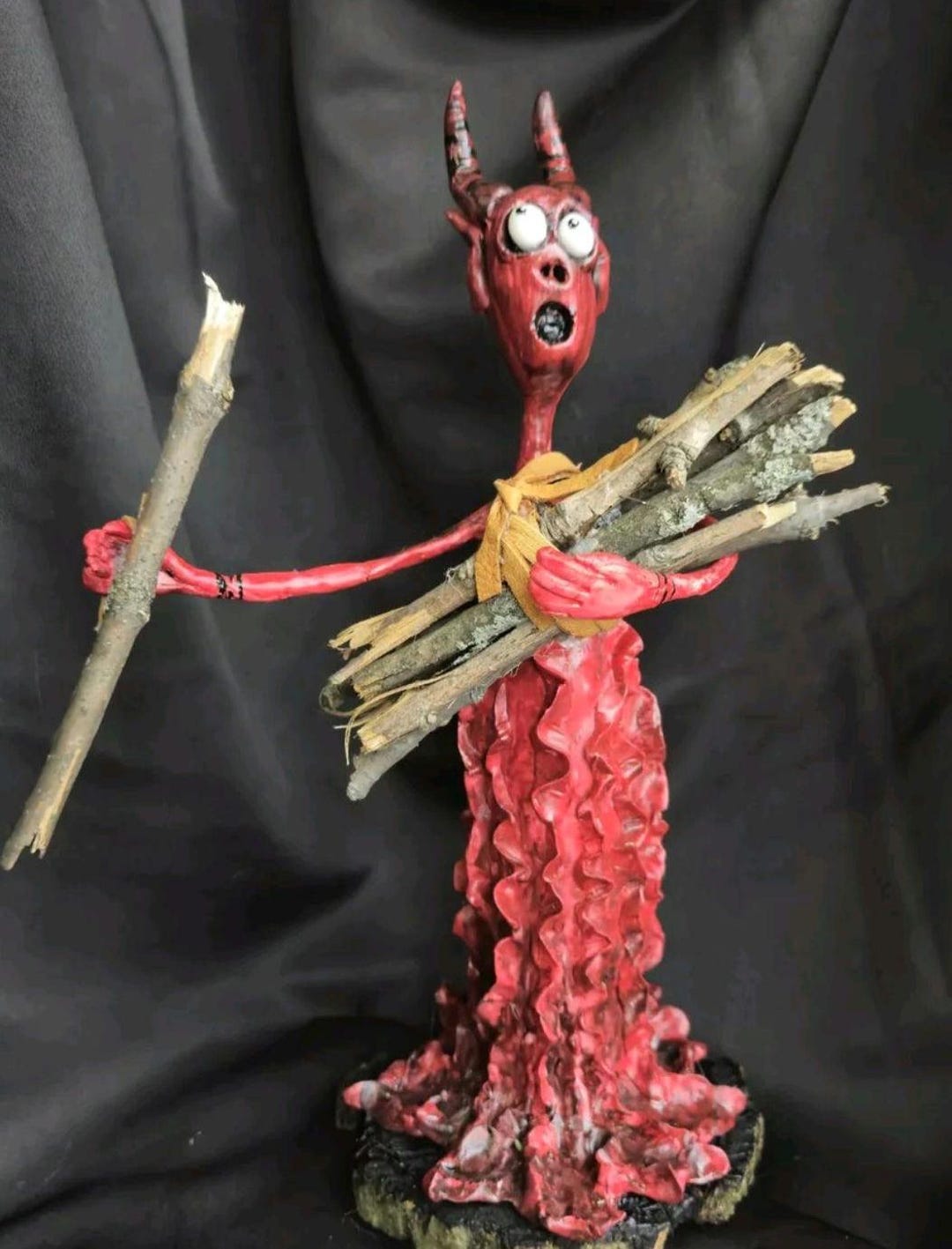 OOAK Creepy Oddity Art Doll Clay Creepy Satan Demon Devil Fire Monster ...