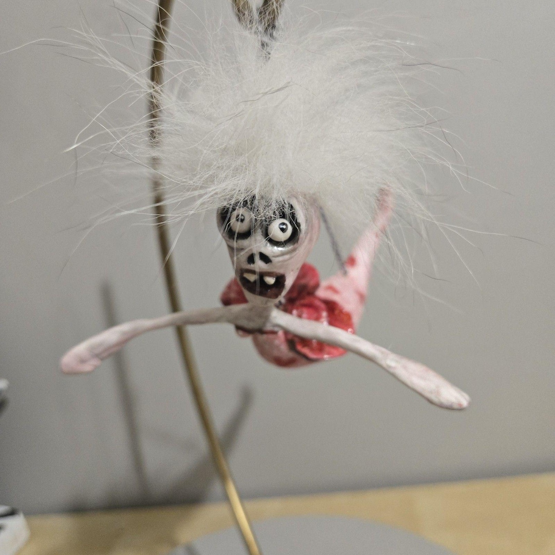 OOAK Handmade Art Clay Sculpture Scary Love Flying Chickie Creature - Etsy