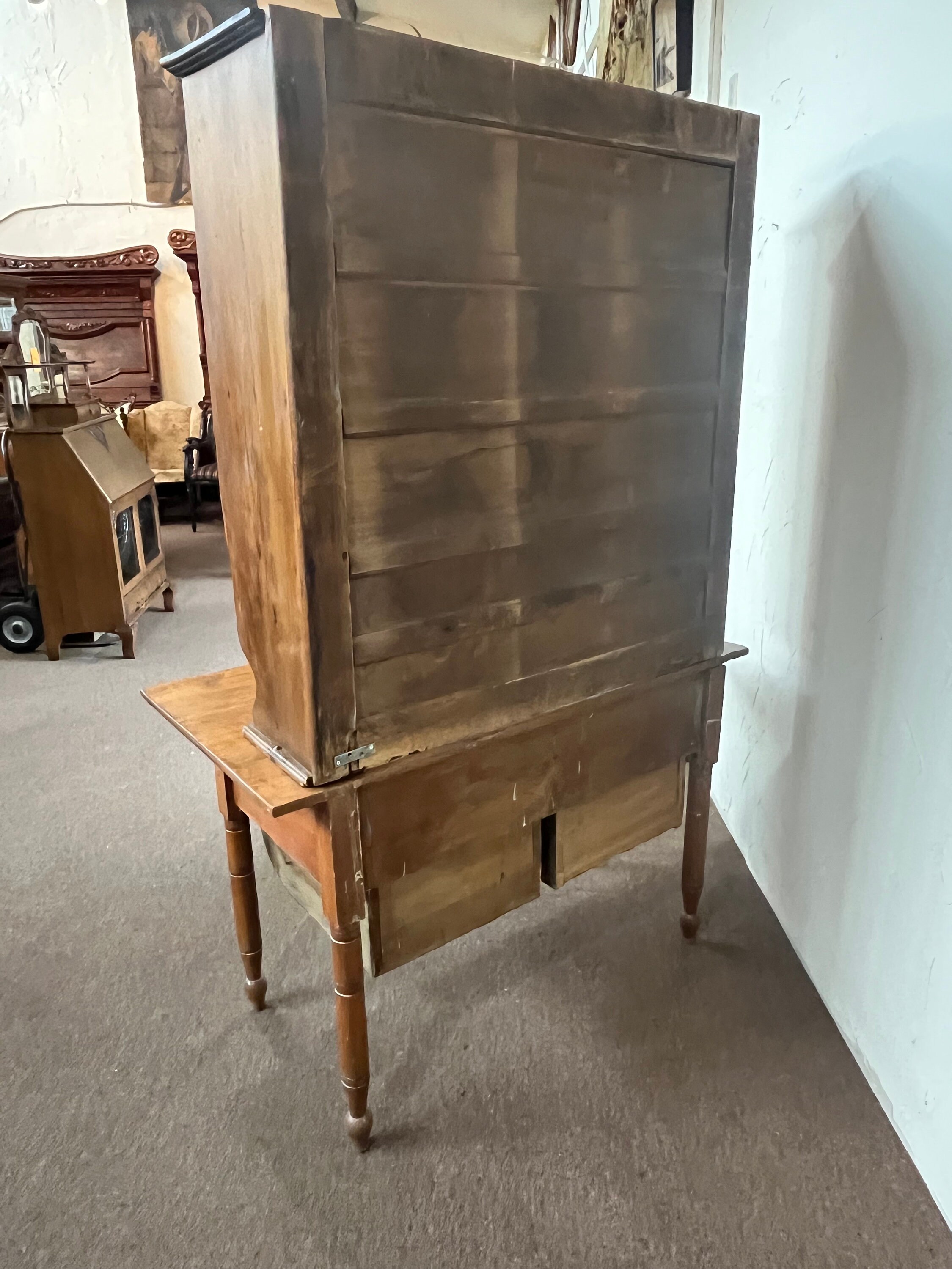 Primitive Possum Belly Bakers Table W. Hutch - Etsy