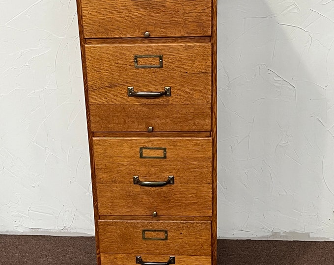 Antique Oak 4 Drawer File Cabinet, Shipping Not Included! - Etsy