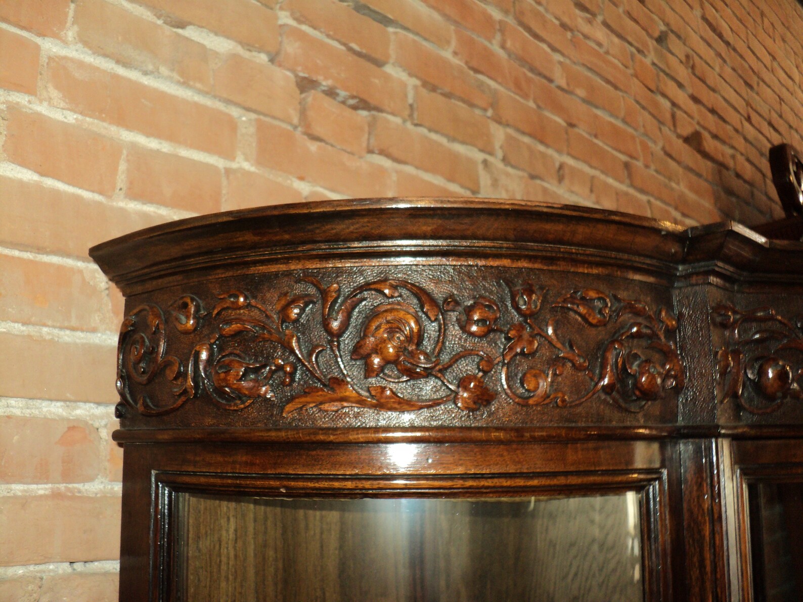 Antique Oak Curved Glass Claw Foot China Cabinet Shipping is - Etsy