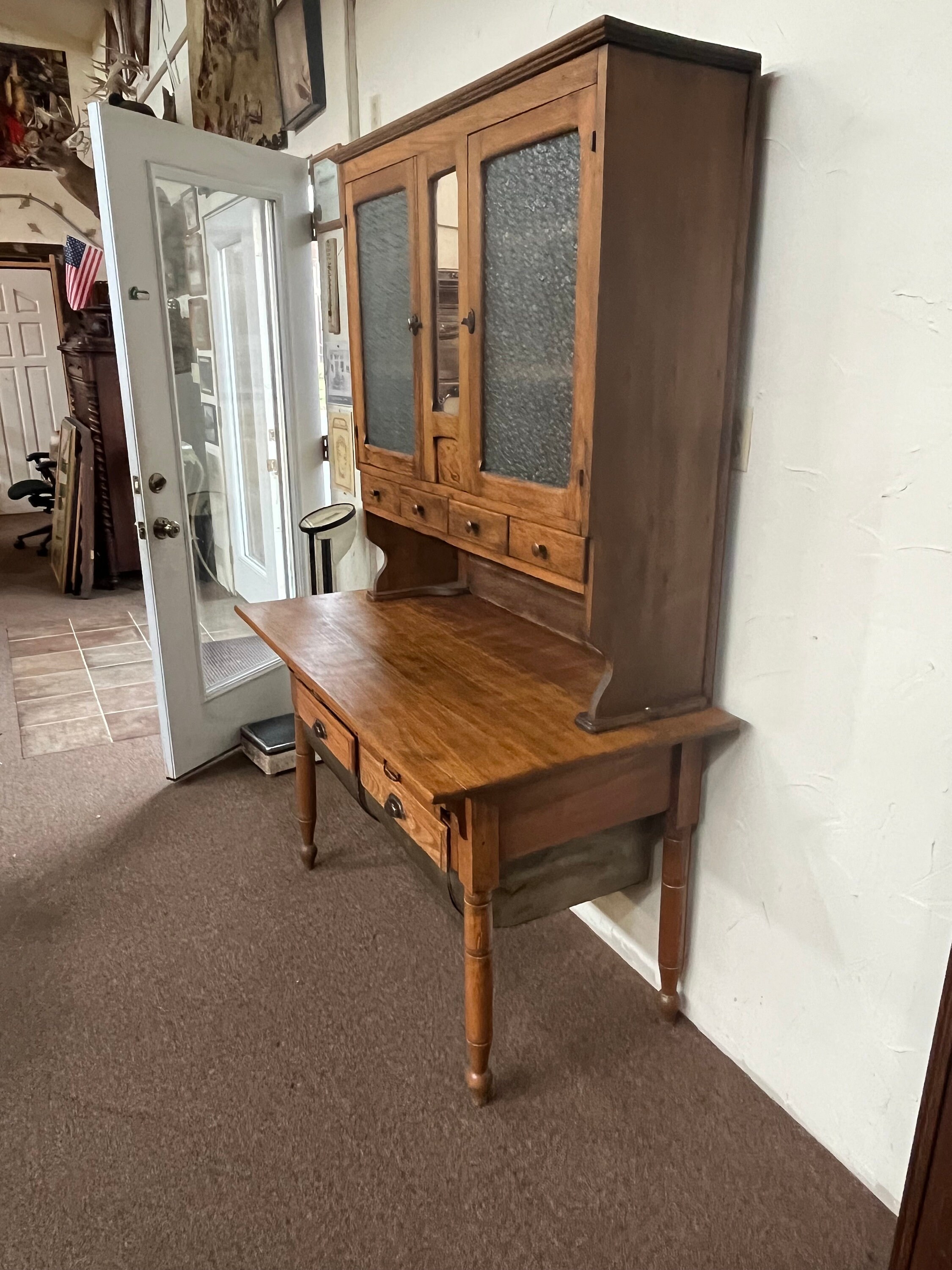 Primitive Possum Belly Bakers Table W. Hutch - Etsy