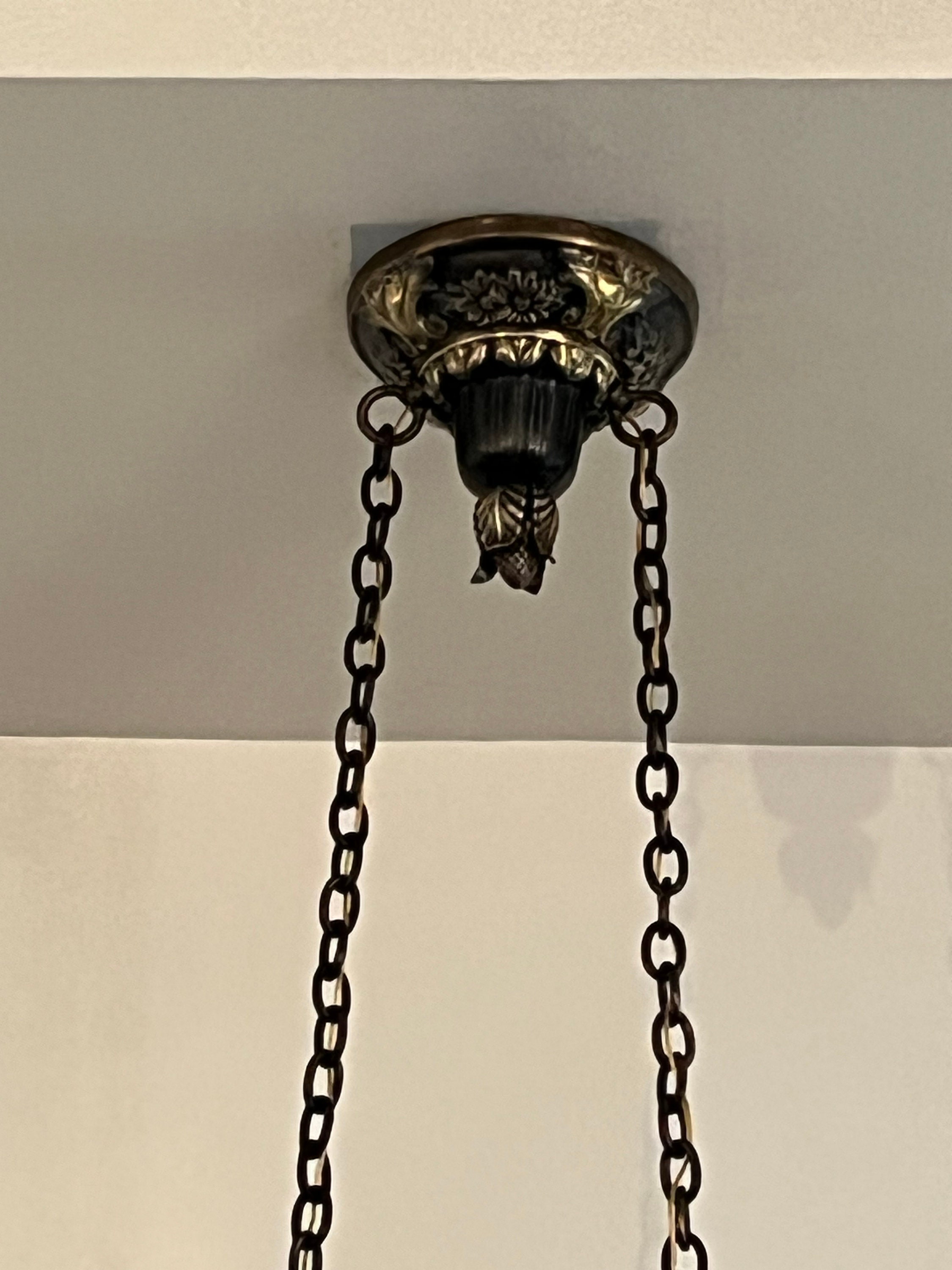 Two Arm Antique Art Deco Polychrome Ceiling Entry Light Fixture - Etsy