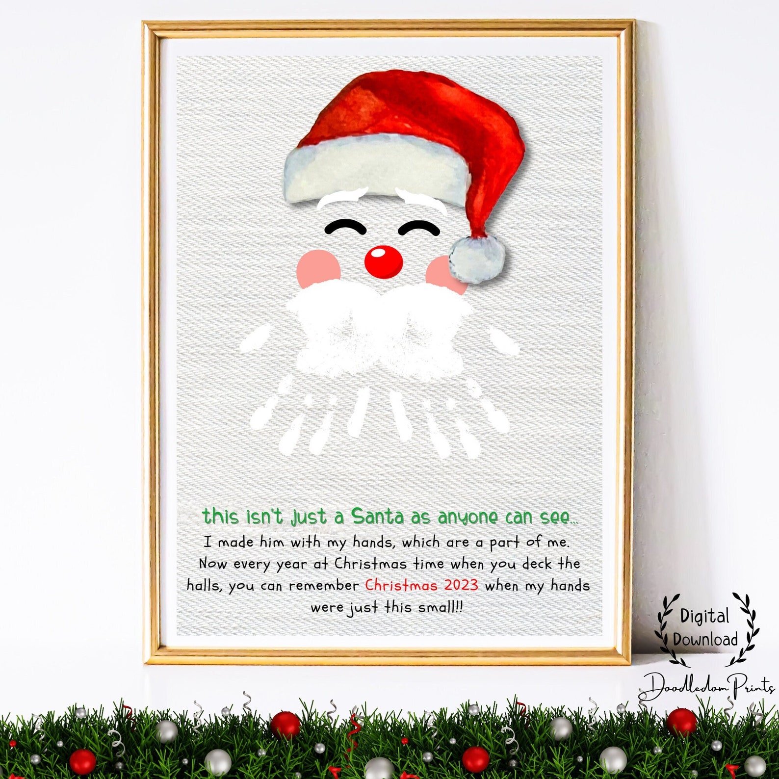 Santa Claus Handprint Craft, Father Christmas Beard, Baby Toddler Kids ...