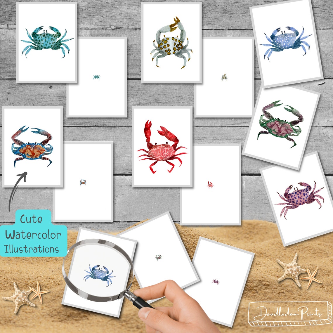 Crabs Matching Activity, Montessori Inspired Crustaceans Printable ...