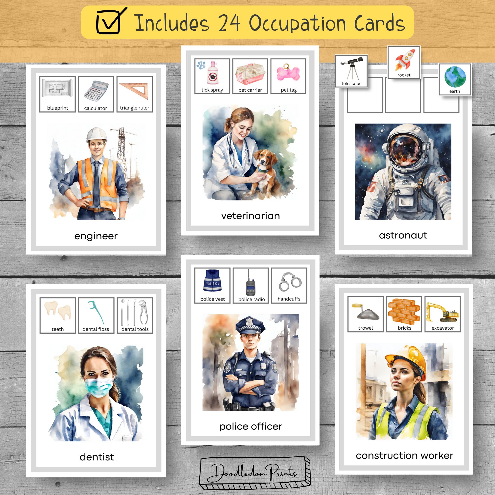 Community Helpers Preschool Sorting Mats, Montessori Printable ...