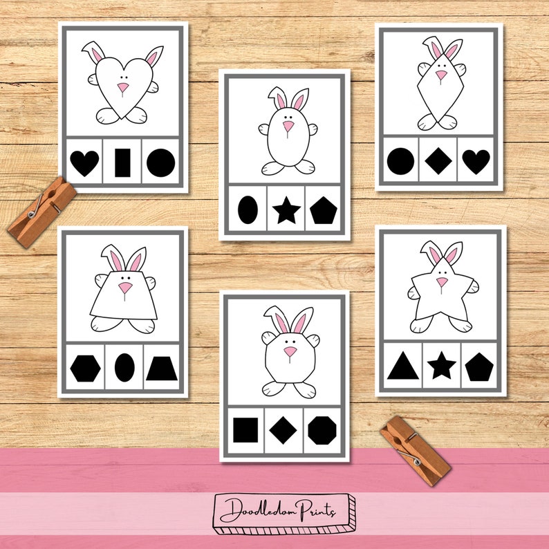 SPRING Shape Clip Cards Activity, Spring Theme Montessori Printable ...