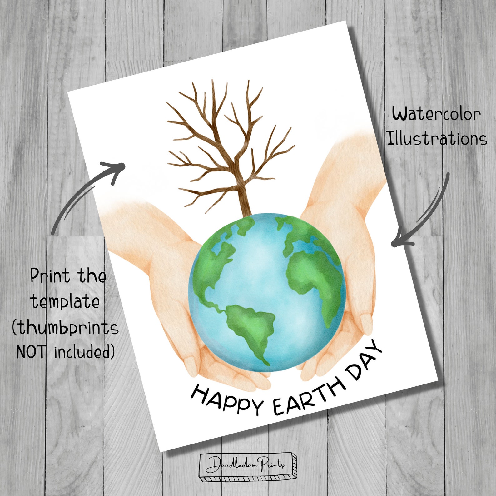 Earth Day Handprint Art, Preschool Earth Day Thumbprint Tree Craft ...